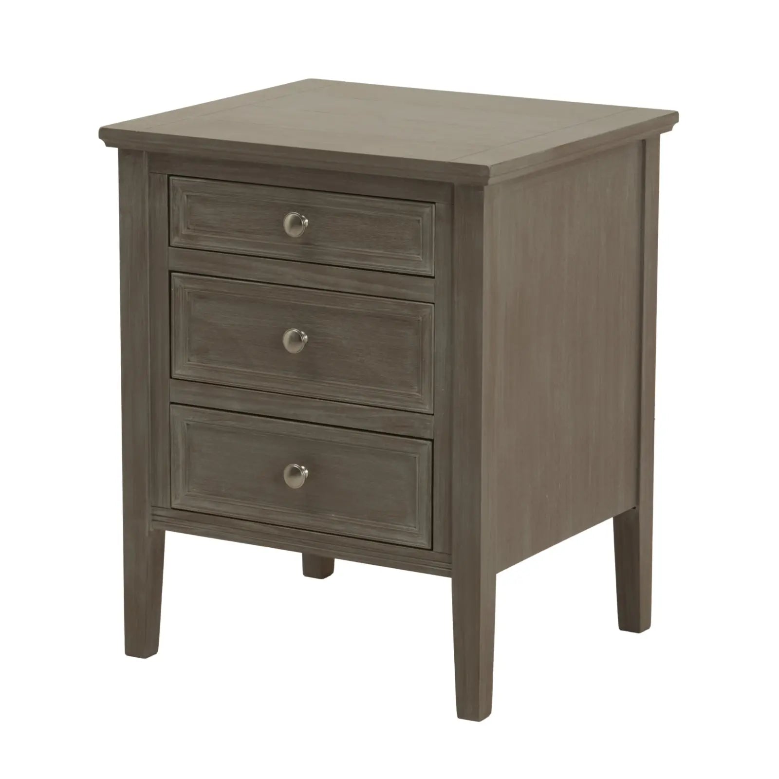 Sienna Grey 3 Drawer Bedside Table – Elegant Bedroom Cabinet – Nicholas ...