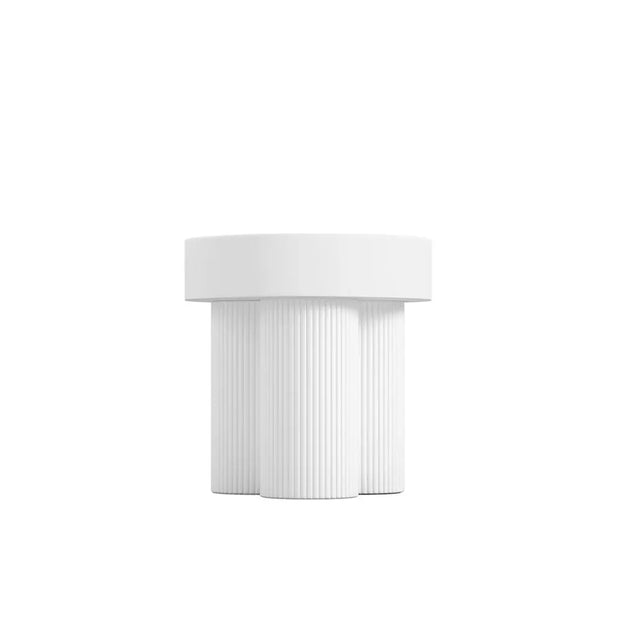 Astrid White Side Table | Modern Reeded Base Accent Table – Nicholas ...