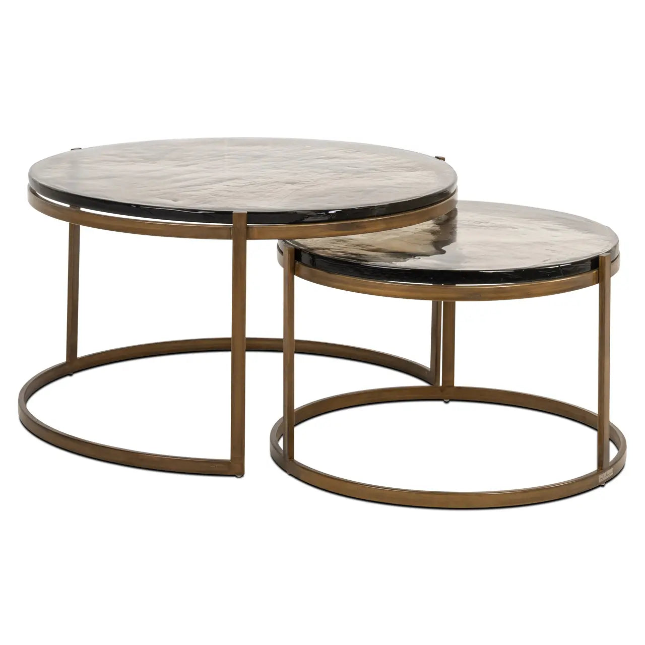 Richmond Interiors Cleo Coffee Table Set in Gold | Nicholas John Interiors