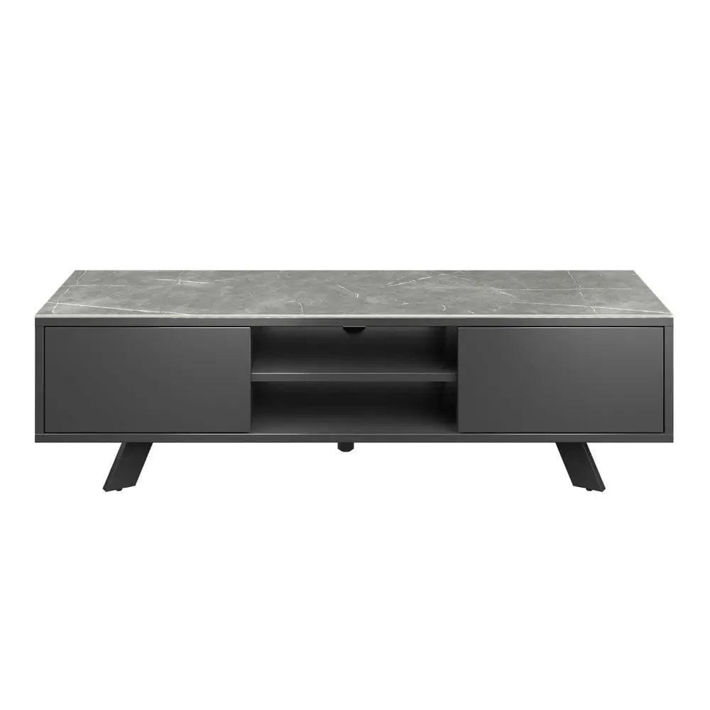 Azuma Matte Grey Ceramic TV Unit – Modern Media Stand – Nicholas John ...