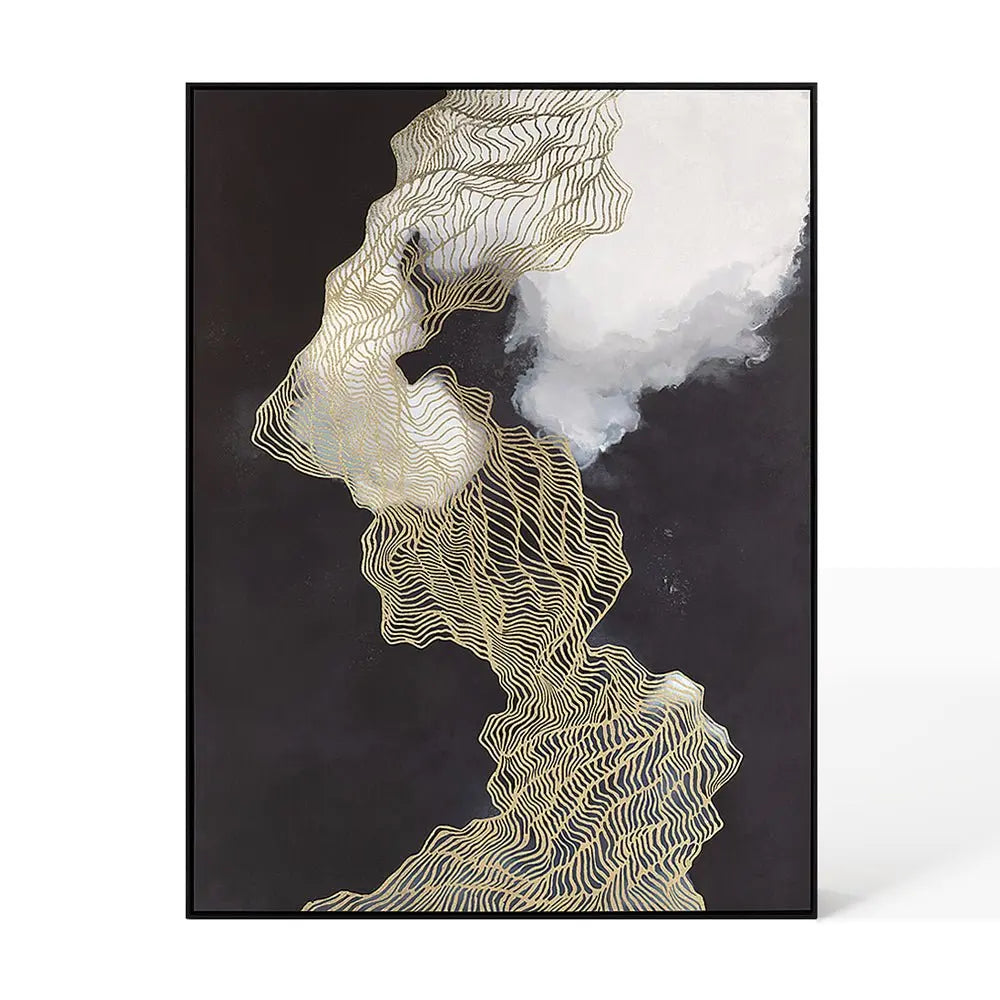 Berkeley Designs Abstract Design 32 – Gold Foil Printed Canvas Wall Art ...