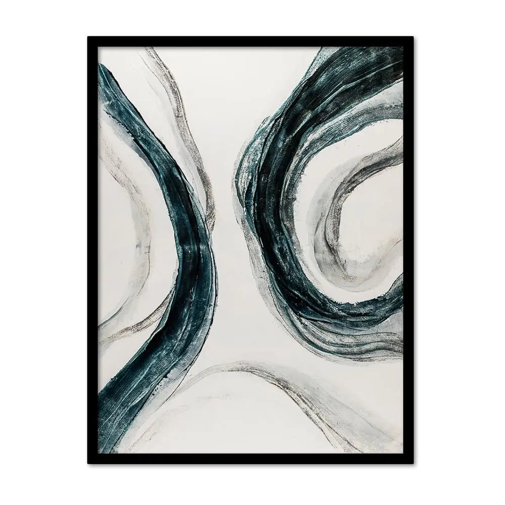 Berkeley Designs Large Abstract Oil on Canvas Art | Black Frame ...