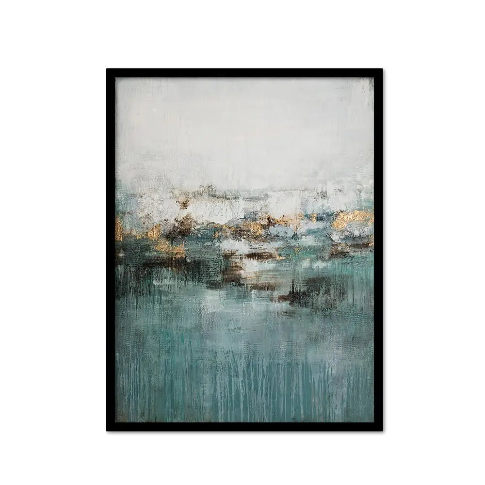 Berkeley Designs Large Abstract Oil on Canvas Art | Black Frame ...