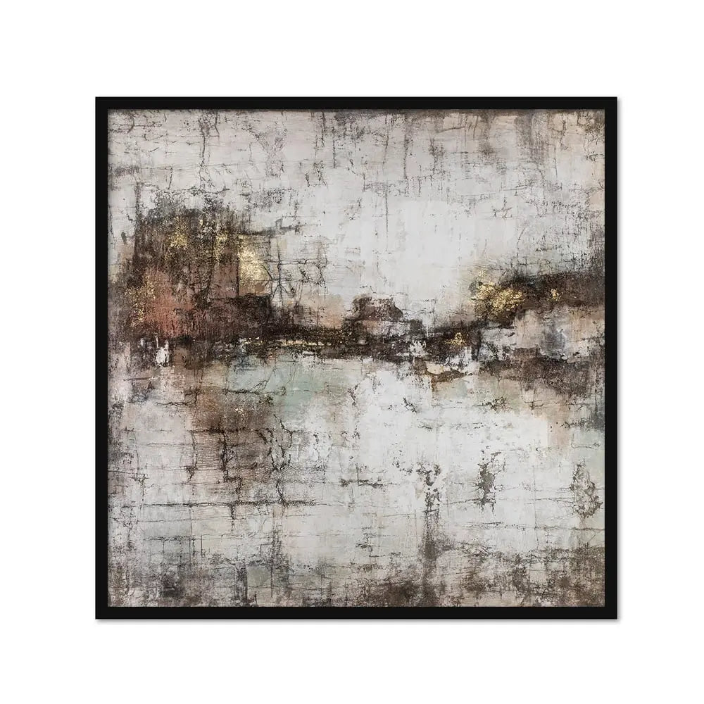 Berkeley Designs Large Abstract Oil on Canvas Art | Black Frame ...