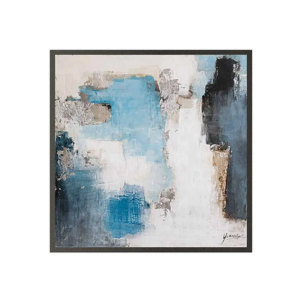 Berkeley Designs Large Abstract Oil on Canvas Art | Black Frame ...