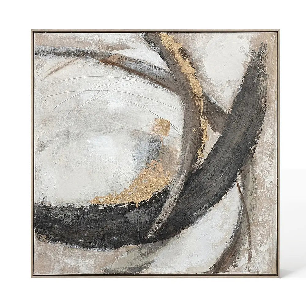 Berkeley Designs Large Abstract Oil on Canvas Art | Gold Frame ...
