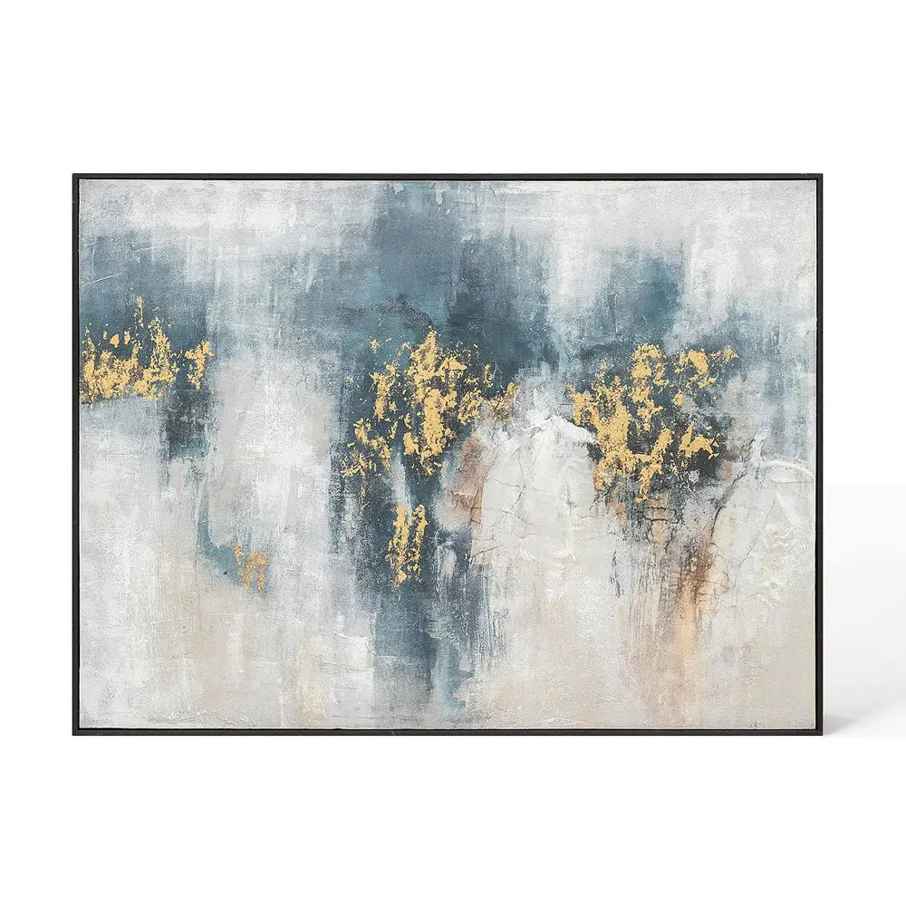 Berkeley Designs Large Abstract Oil on Canvas Art | Black Frame ...