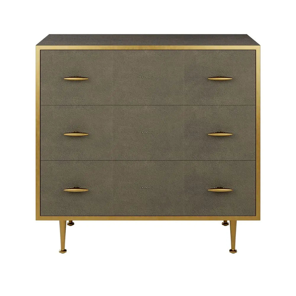 DI Designs Hampton Chest of Drawers | Grey Shagreen & Brass | Nicholas ...