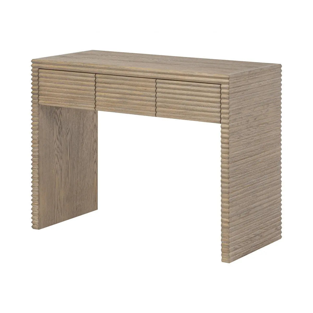 DI Designs Wickham Oak Desk | Ribbed 3 Drawer Home Office | Nicholas ...