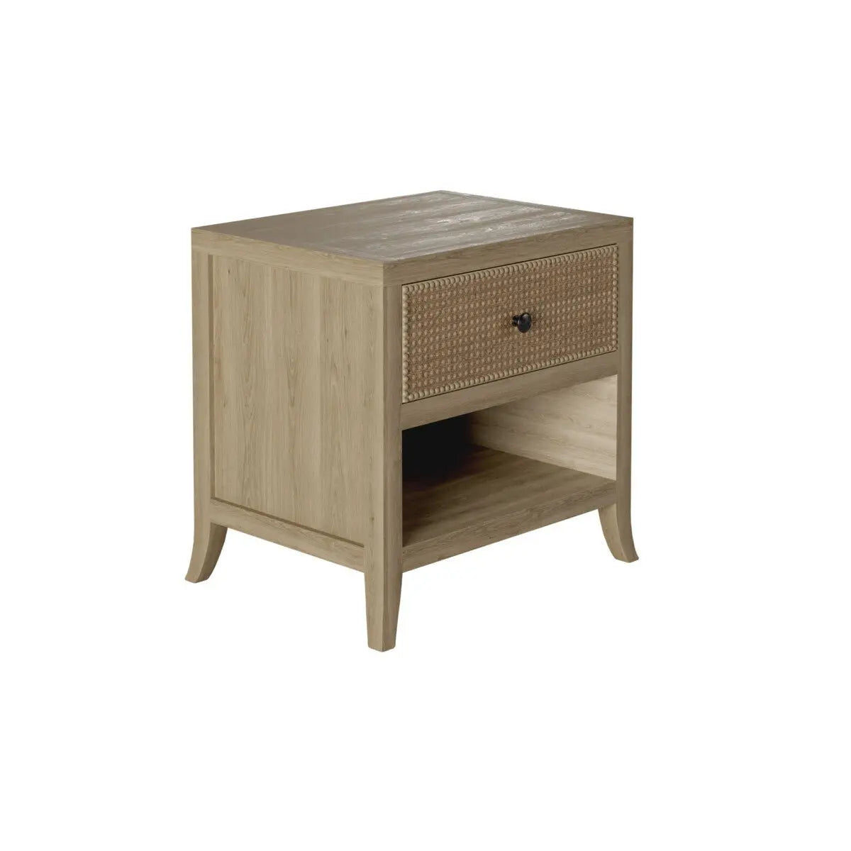 DI Designs Witley Bedside Table | Aged Oak Rattan 1 Drawer | Nicholas ...