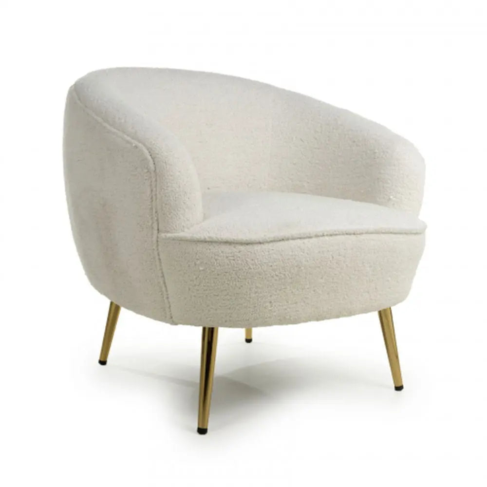 Shop Lucia Boucle Vanilla White Tub Chair Accent & Armchairs - Nicholas ...