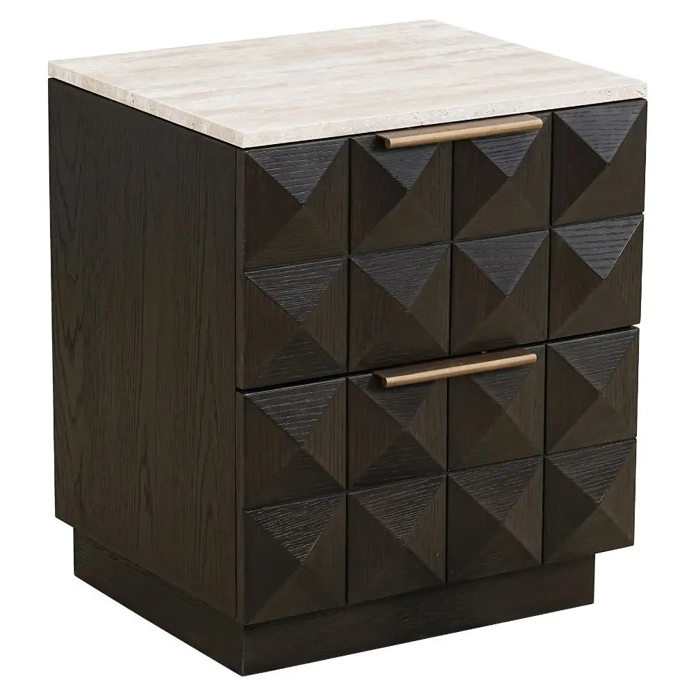 Nightstand Claremont 2-Drawers (Brown) - Nicholas John Interiors