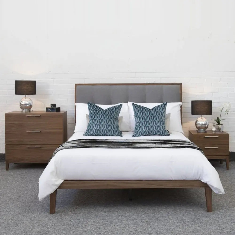 Shop Twenty10 Design Calla Double Bed in Walnut/Grey - Nicholas John ...